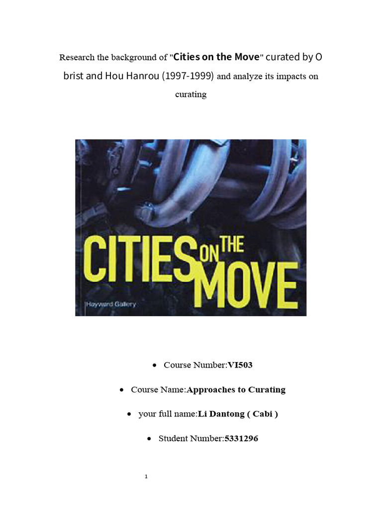 Cities On The Move | PDF | The Arts