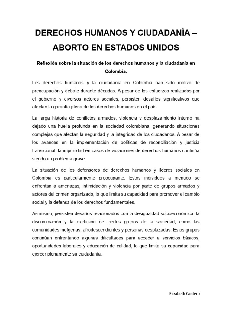 DERECHOS HUMANOS Y CIUDADANÍA | PDF | Derechos humanos | Roe V. Wade