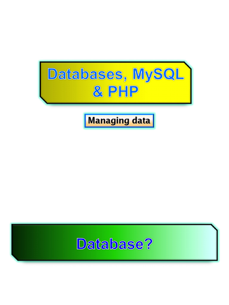 Lec4 - Mysql - PHP | PDF | Databases | Internet & Web