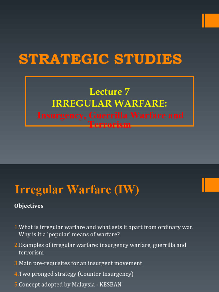 Irregular Warfare: Insurgency & Tactics | PDF | Guerrilla Warfare ...