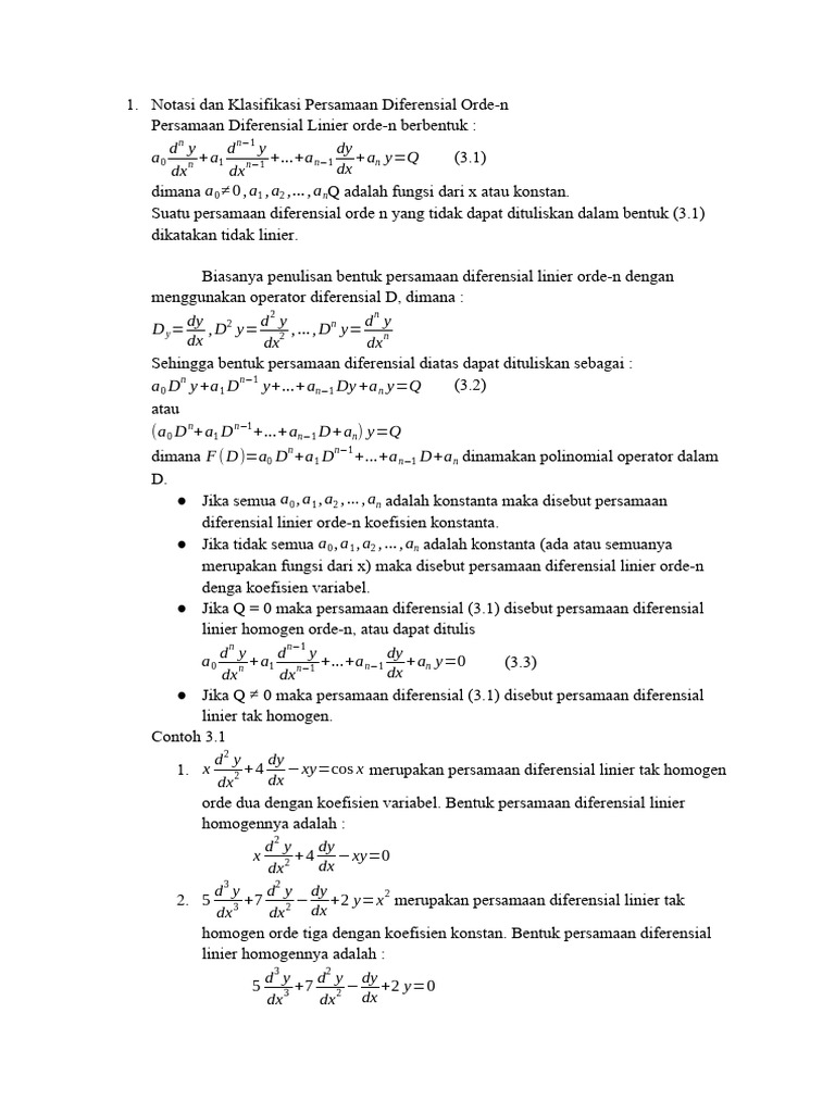 Persamaan Diferensial | PDF