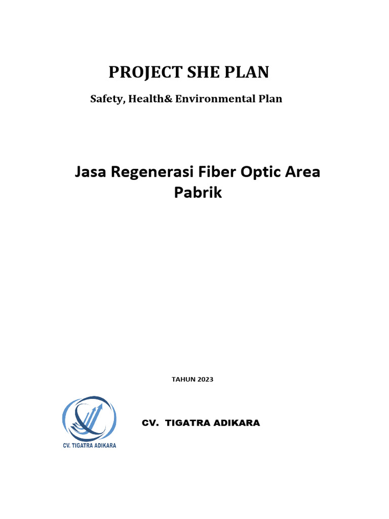 SHE Plan Fiber Optic Pabrik 2023 | PDF | Bisnis