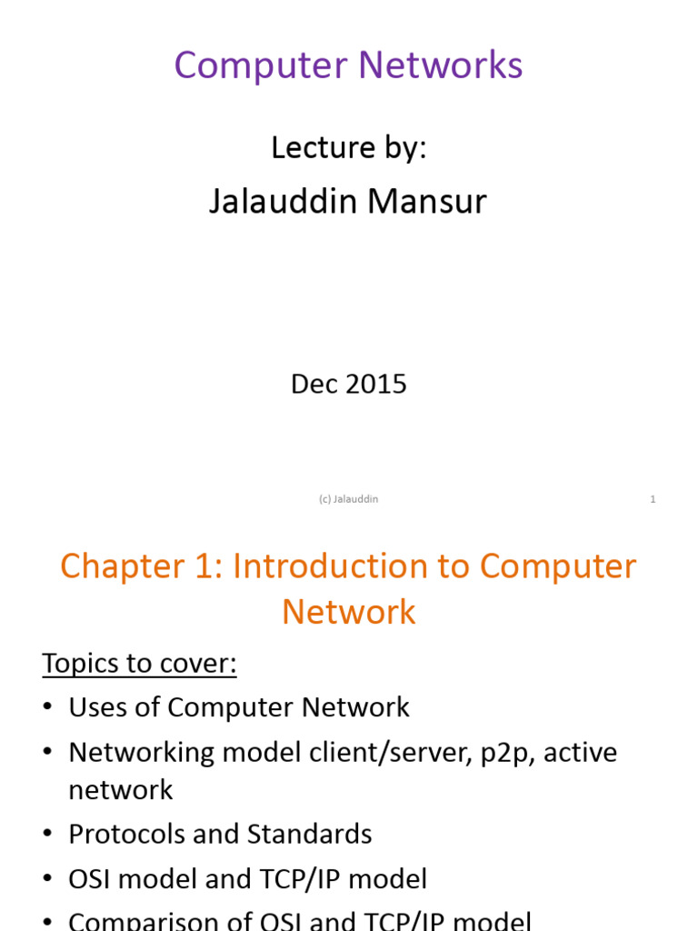 Chapter 1 | PDF | Osi Model | Internet Protocol Suite