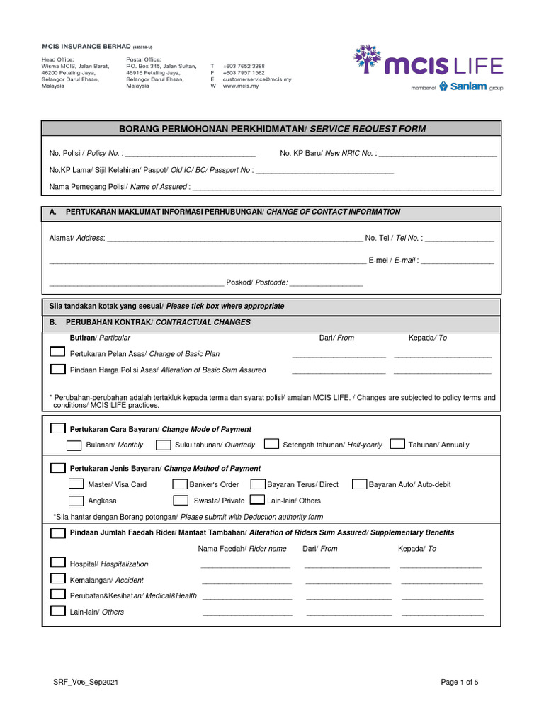 Service Request Form | PDF | Islamic Banking And Finance | Financial ...