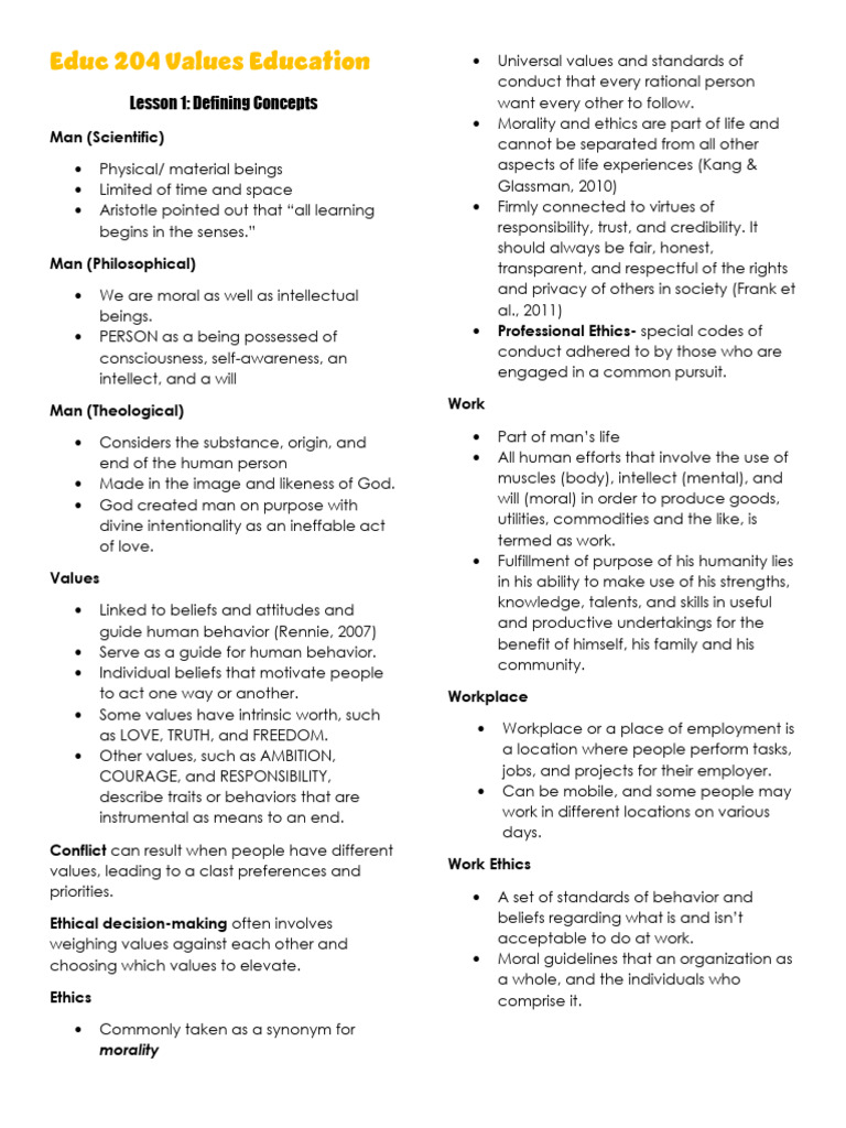 Values Ed Lectures | PDF | Soul | Reason