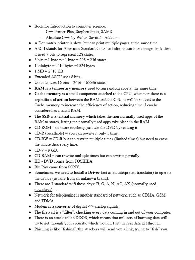 Introduction To Computer Science Notes Session 1 Pdf 6876