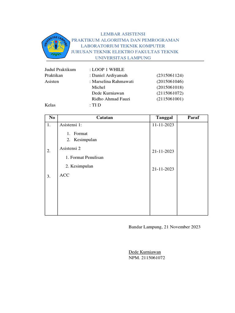 "Praktikum While Loop C++" | PDF