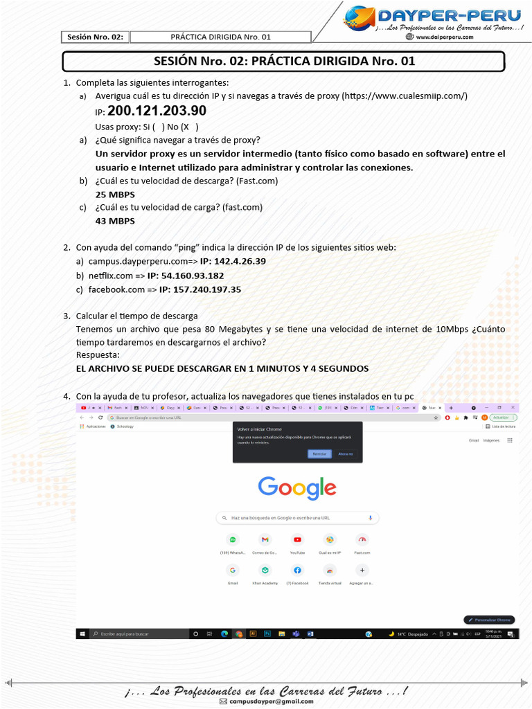 S2 - Práctica Dirigida Nro 01 RESUELTO | PDF | Red mundial | Internet y web