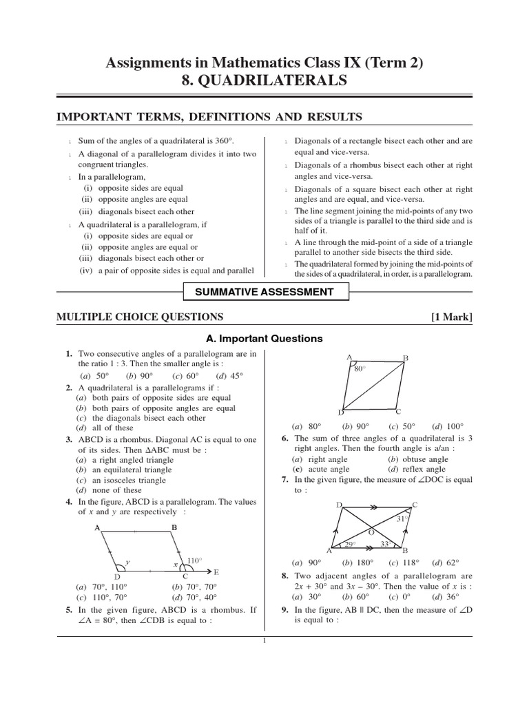 Quadrilaterals | PDF | Rectangle | Triangle