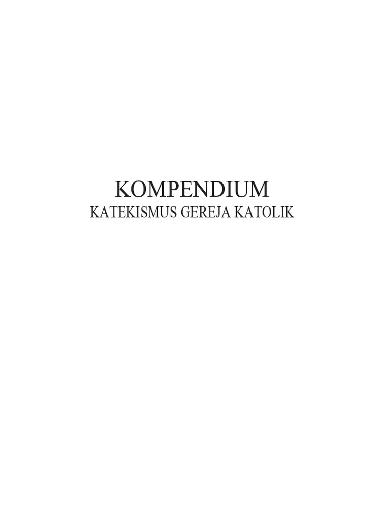 Kompendium Katekismus Gereja Katolik | PDF