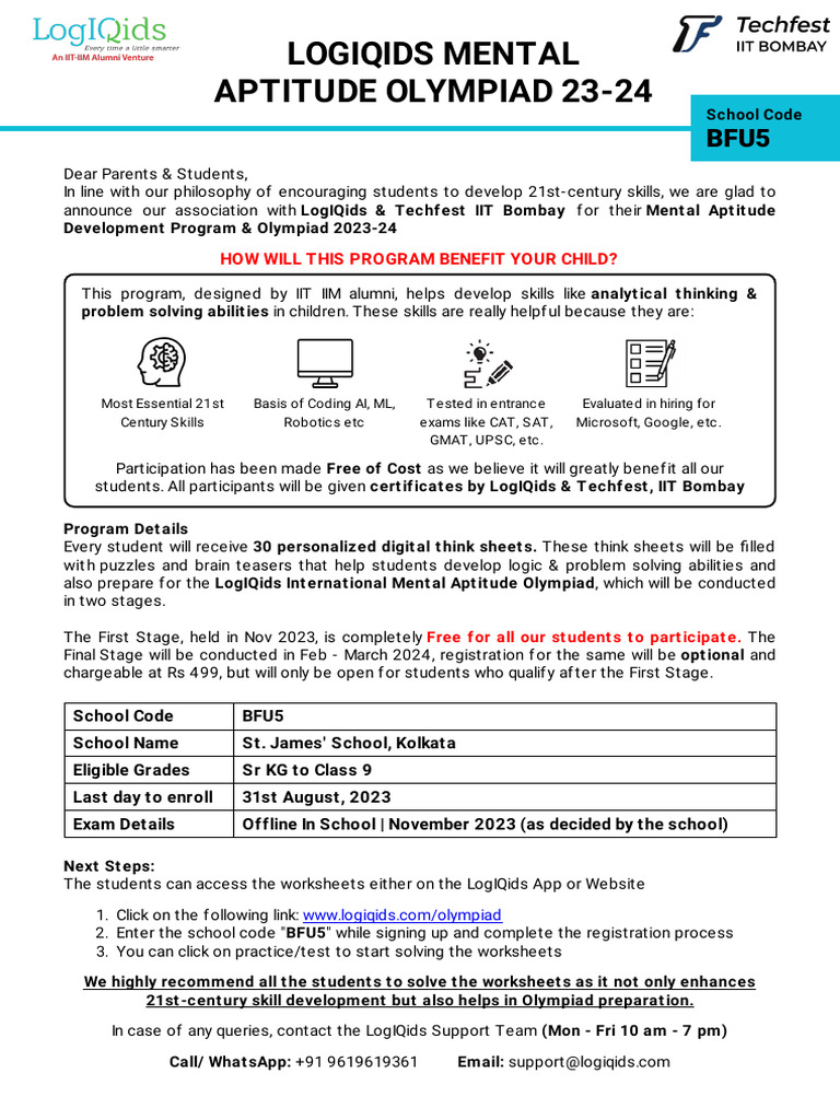 Logiqids Mental Aptitude Olympiad 23-24: How Will This Program Benefit ...