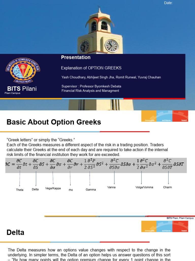 Option Greeks | PDF | Greeks (Finance) | Option (Finance)