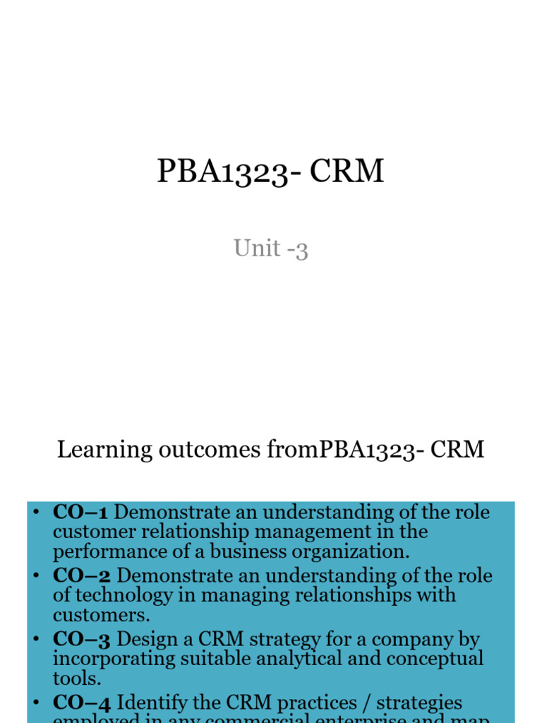 SSN CRM Class Chapter 3 Refrence | PDF | Customer Relationship Management | Customer Experience