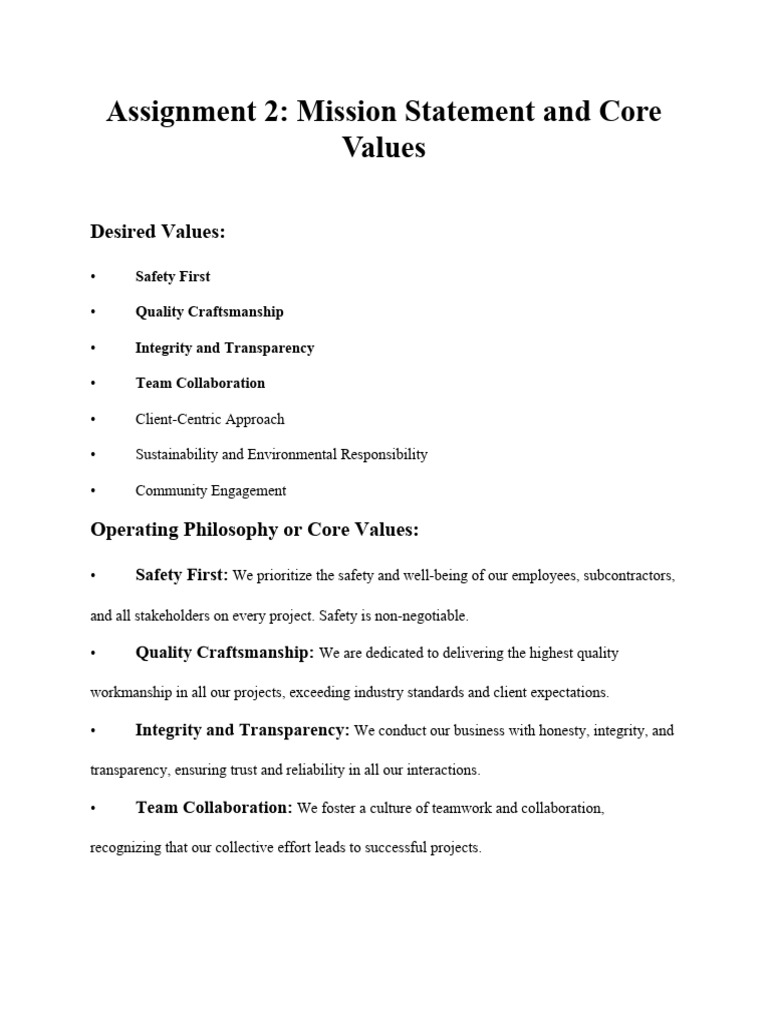 Operating Philosophy | PDF | Sustainability | Goal