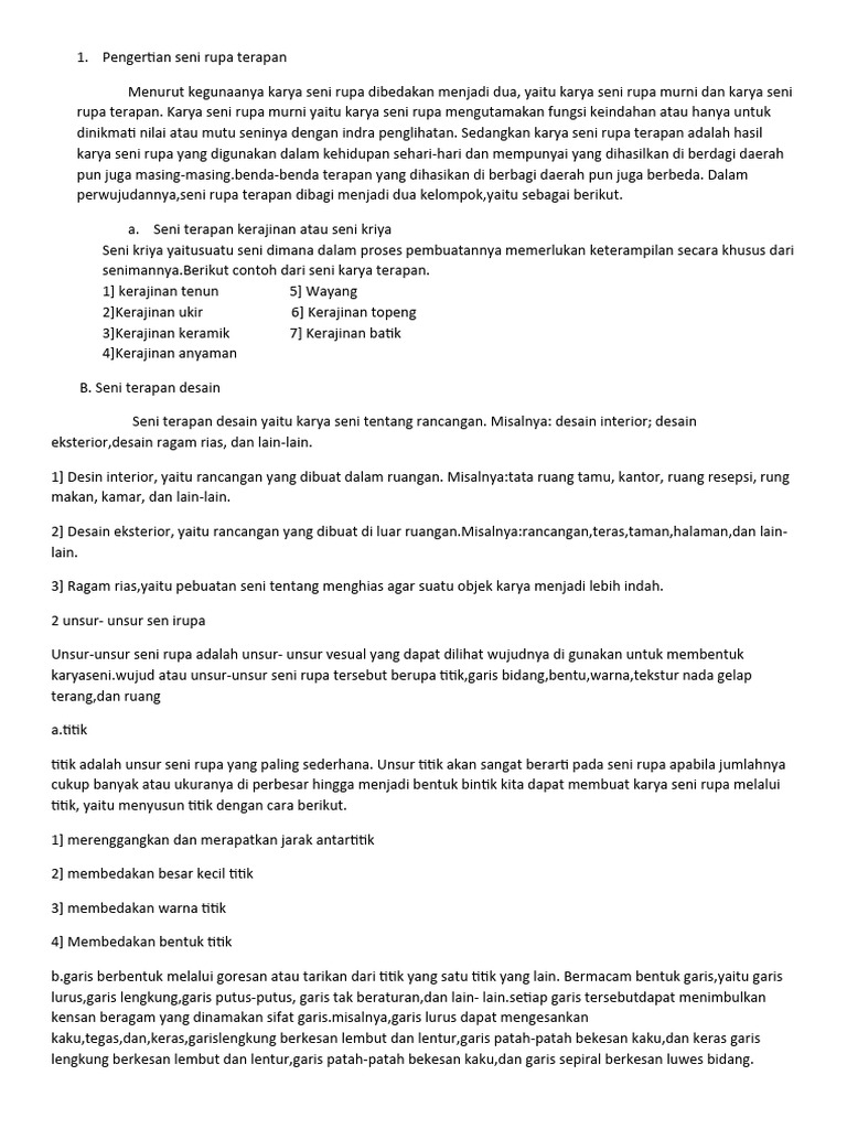 Pengertian Seni Rupa Terapan | PDF | Seni