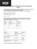 CBSE Class 10 Chemistry Worksheet - Chemical Reactions and Equations ...