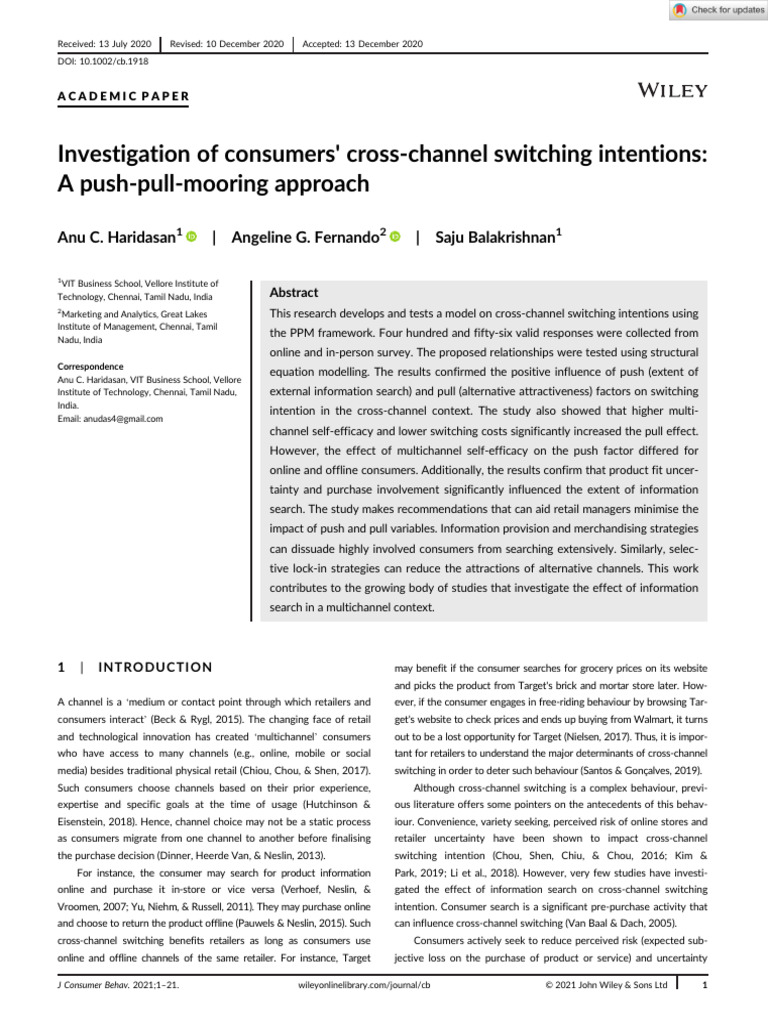 Multichannel Switching Insights | PDF | Retail | Behavior