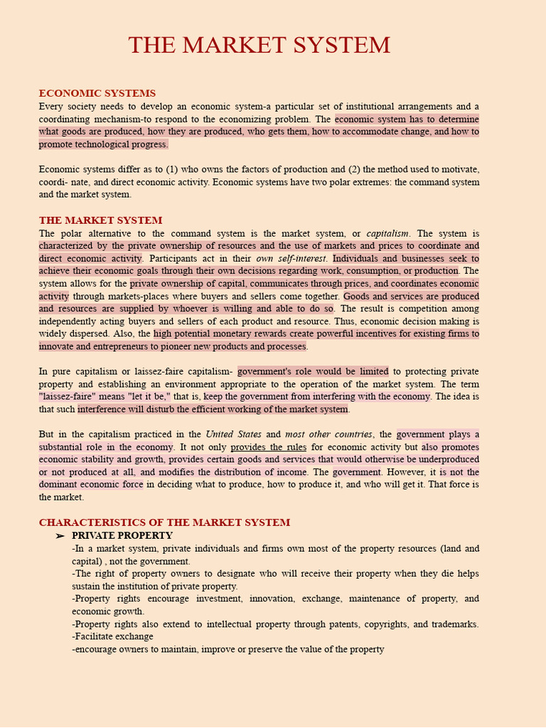 Market System | PDF | Goods | Business Economics
