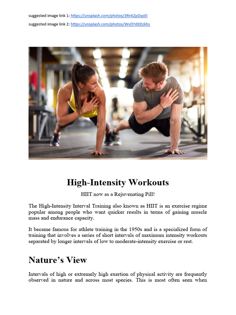 High Intensity Workouts | PDF | High Intensity Interval Training | Physical Fitness
