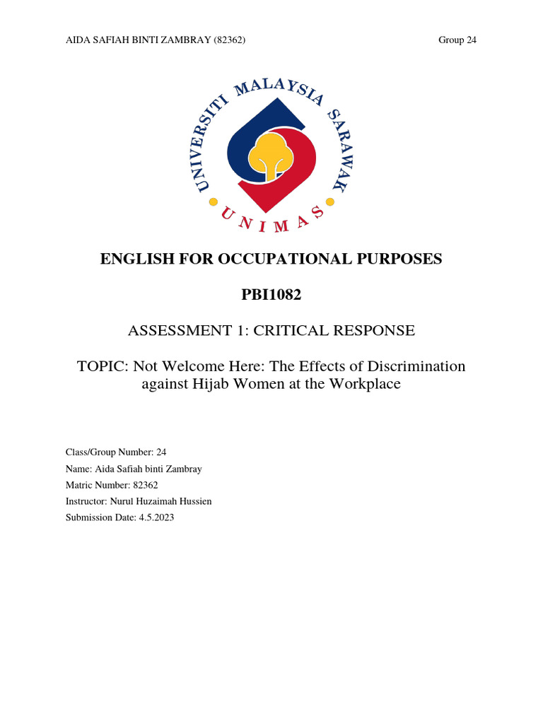 Individual Assignment Eop | PDF | Hijab