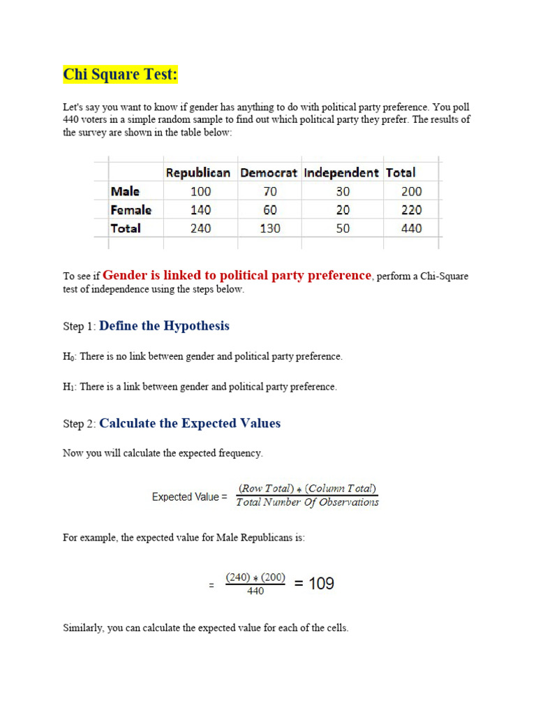 Chi Square Test | PDF