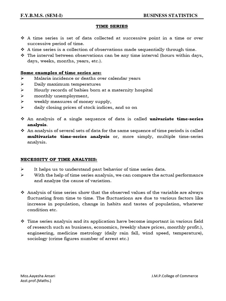 Time Series | PDF | Time Series | Seasonality