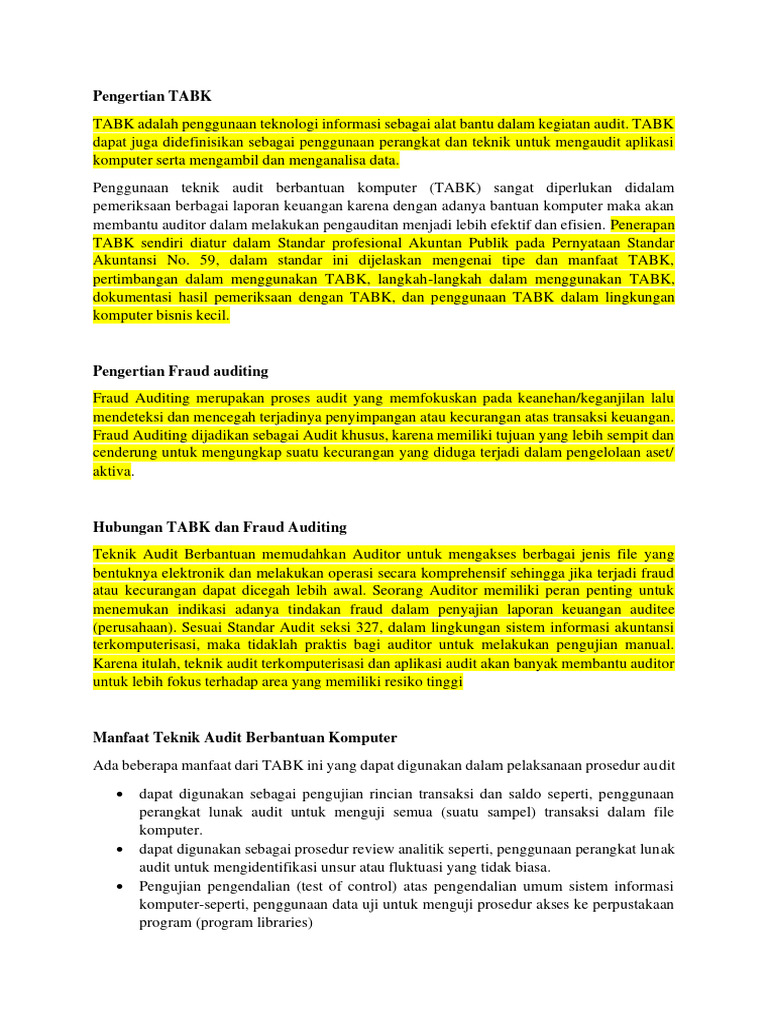 Pengertian TABK | PDF