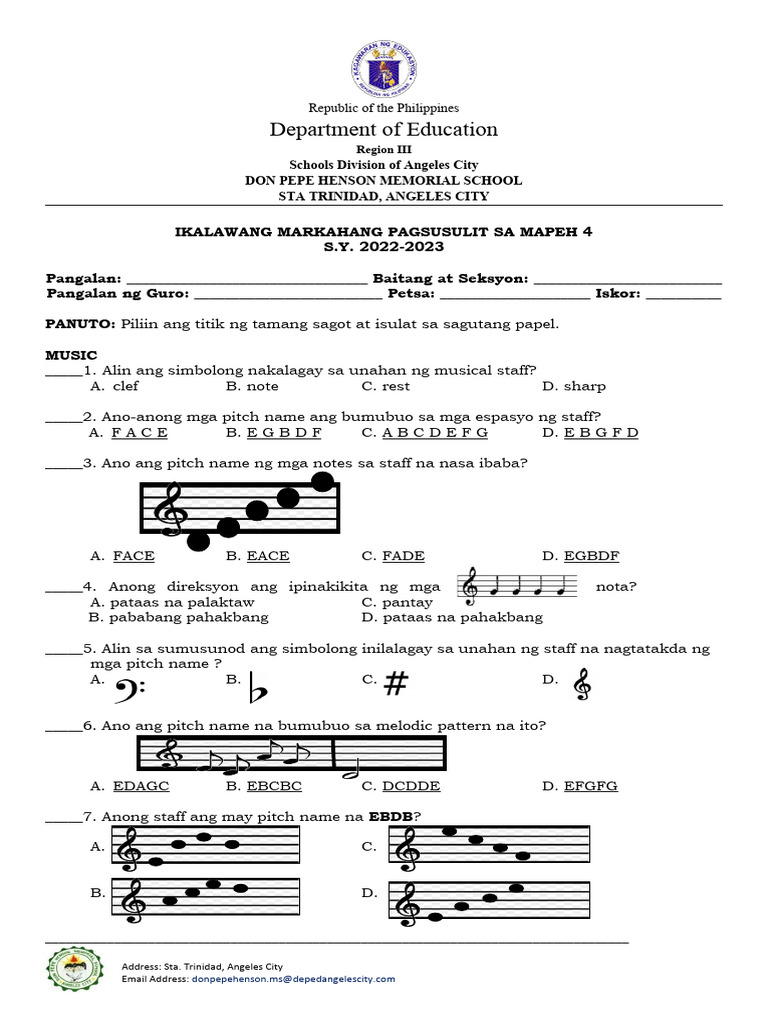 Mapeh 4 | PDF