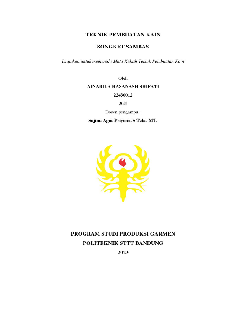 Teknik Pembuatan Kain Songket Sambas | PDF