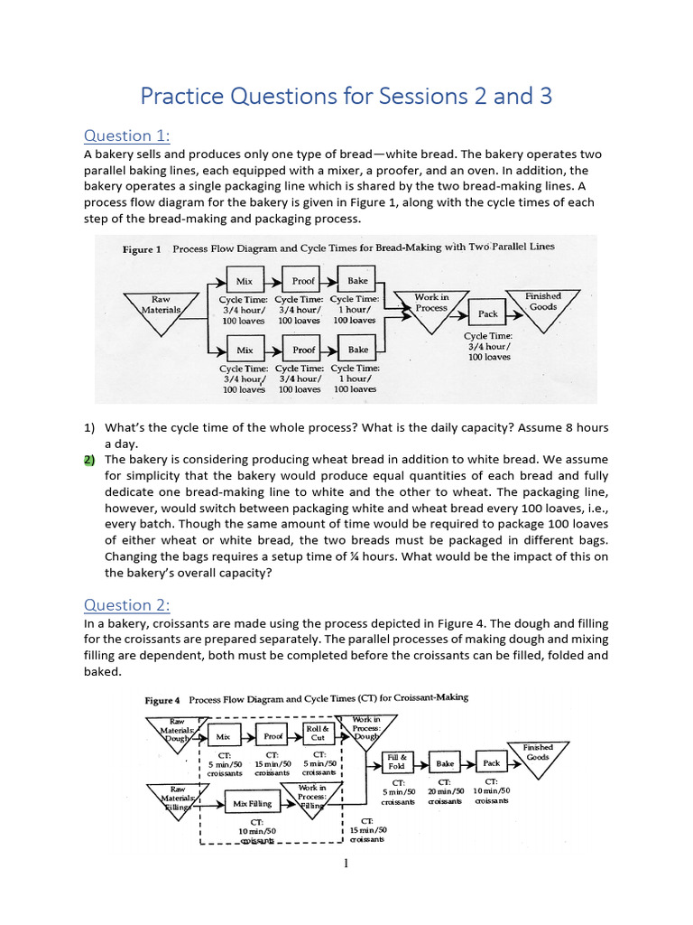 (DONE) OPIM - Practice Questions Week 2&3 | PDF | Breads | Bakery