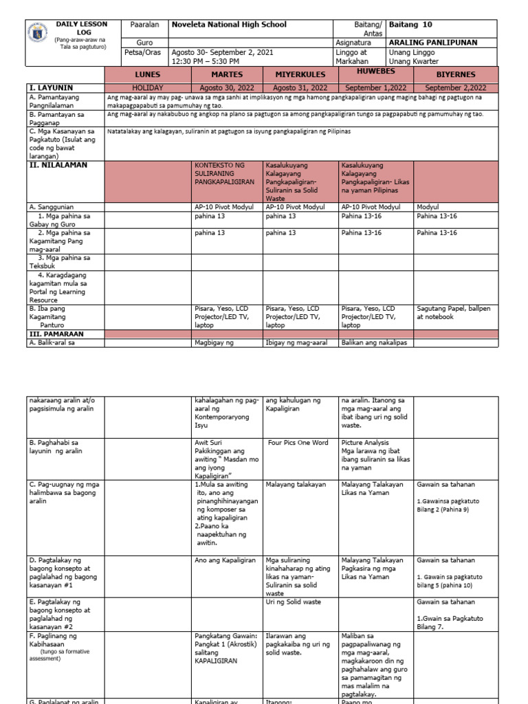 Ap10-Dll-Q1-Week 2 | PDF