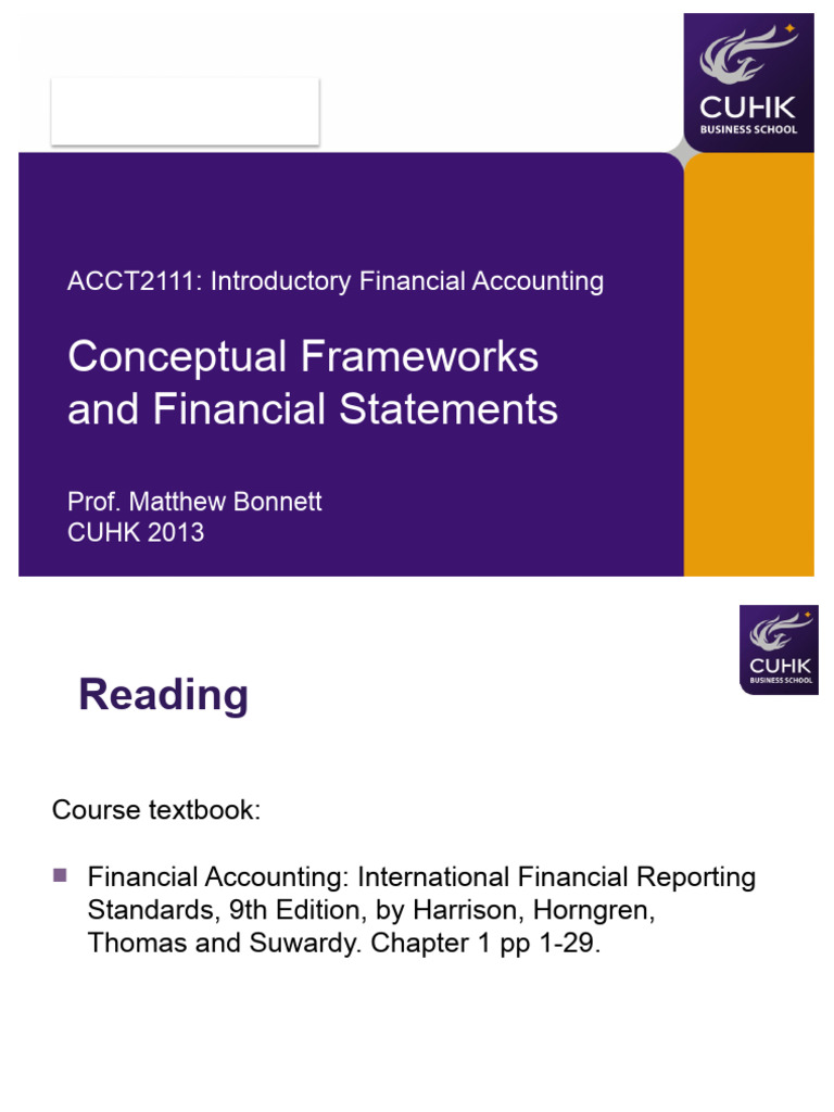 ACCT2111 CH 1QA Conceptual Frameworks and Financial Statements | PDF | Equity (Finance ...