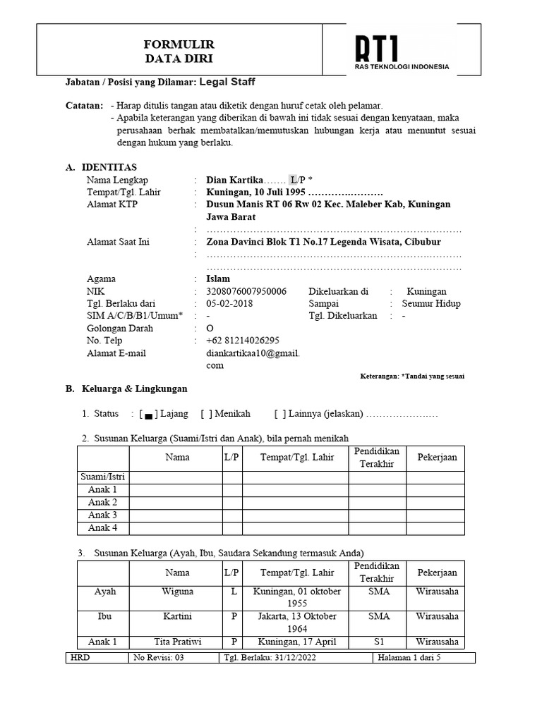(Candidate Form) Rti | PDF