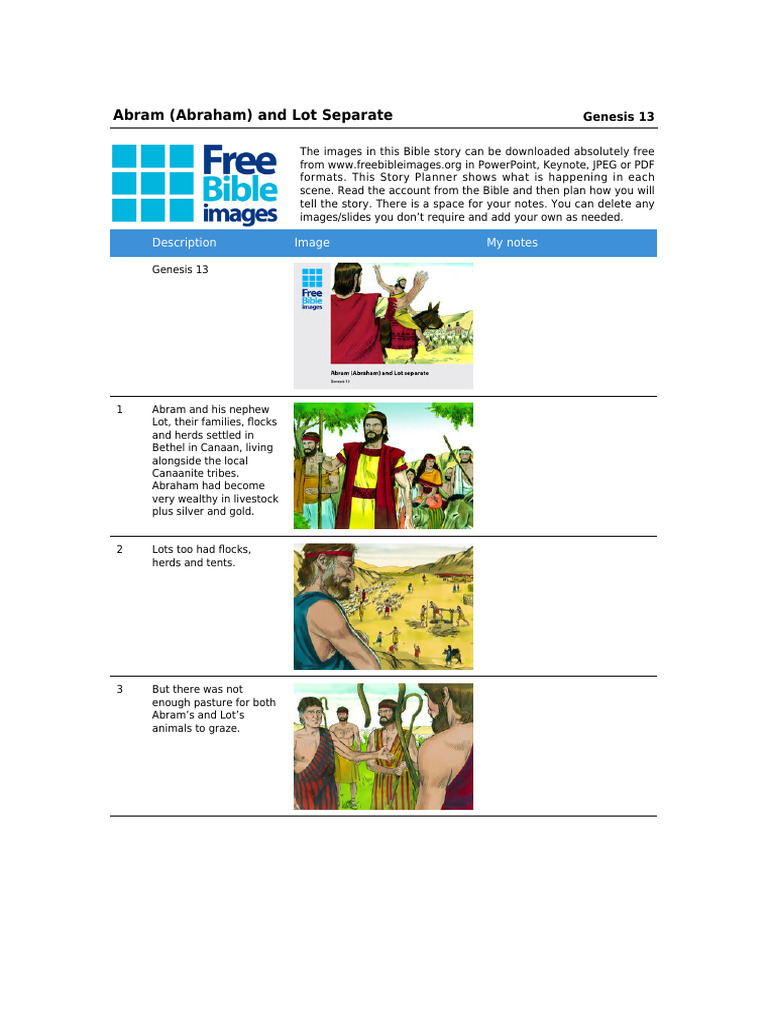FB Abraham Lot StoryPlanner EN | PDF | Abraham | Bible Content