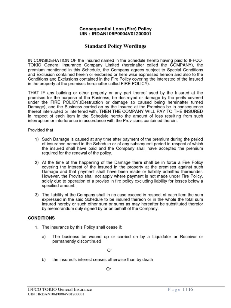 Revised TGI FLOP Wordings | PDF | Insurance | Expense