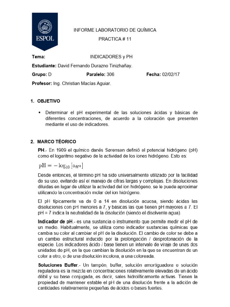 Informe de Laboratorio de Química # 12 | PDF | Ácido clorhídrico | Ácido