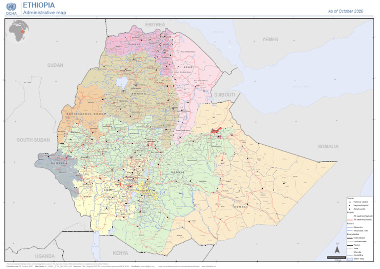 埃塞行政地图（2020） | PDF | Ethiopia