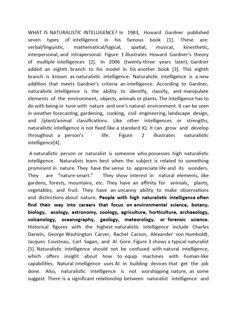 What Is Naturalistic Intelligence | PDF | Intelligence | Science