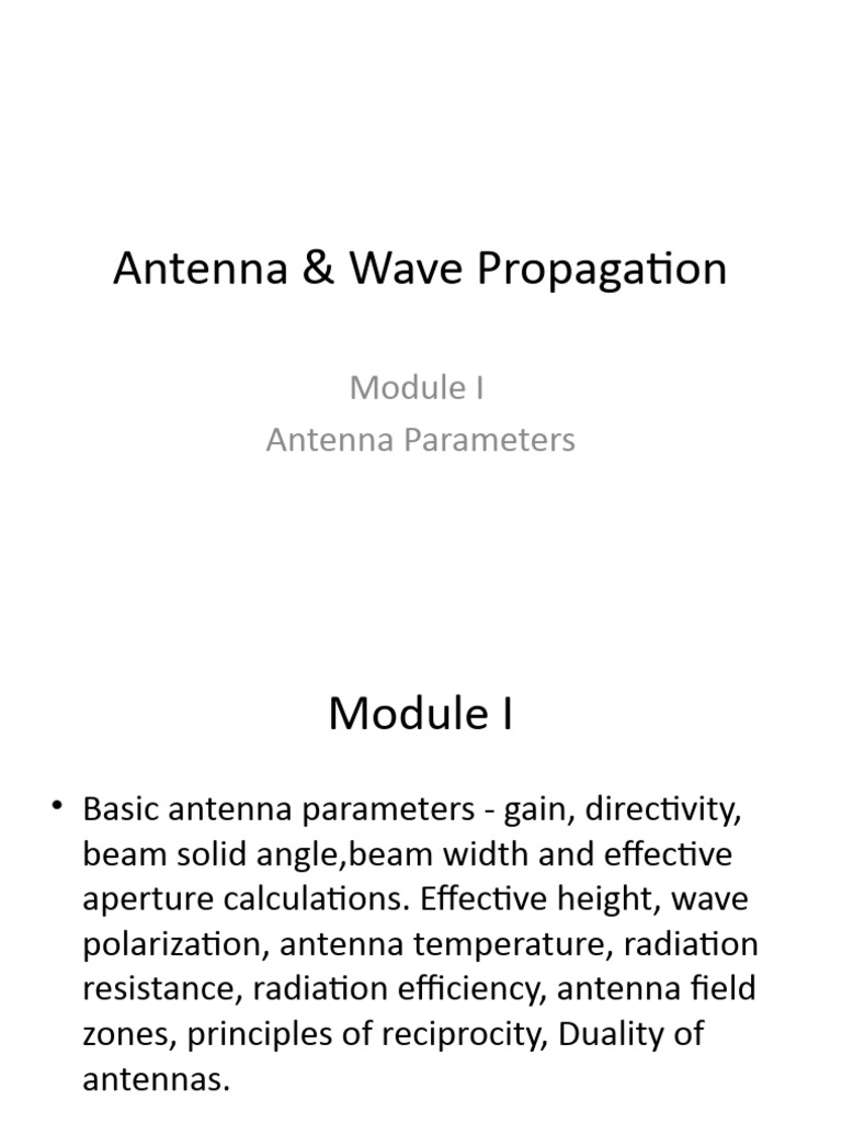 Antenna Parameters | PDF | Antenna (Radio) | Physical Quantities