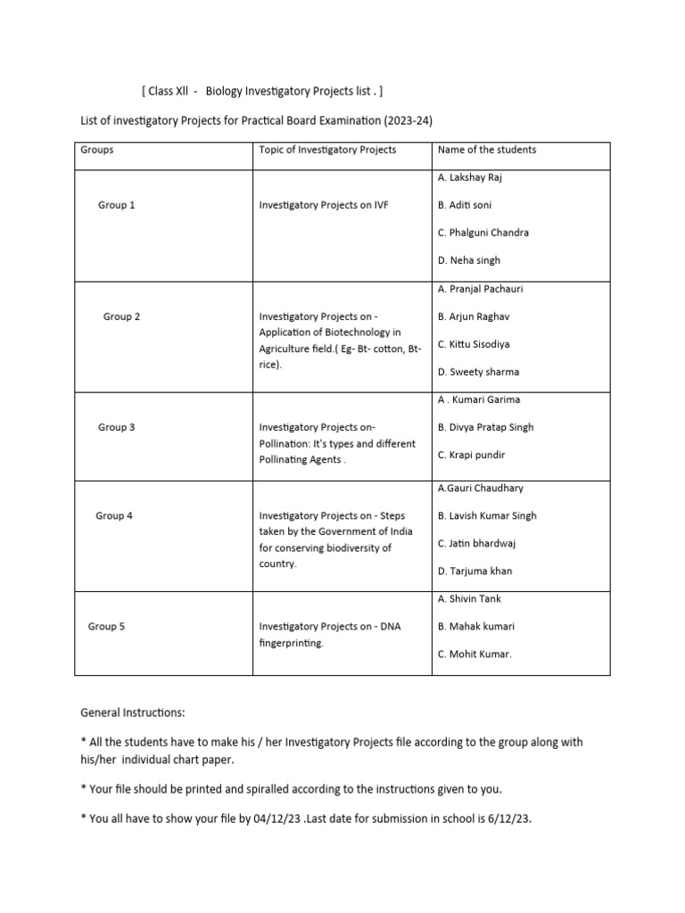 Class XLL - Investigatory Project | PDF