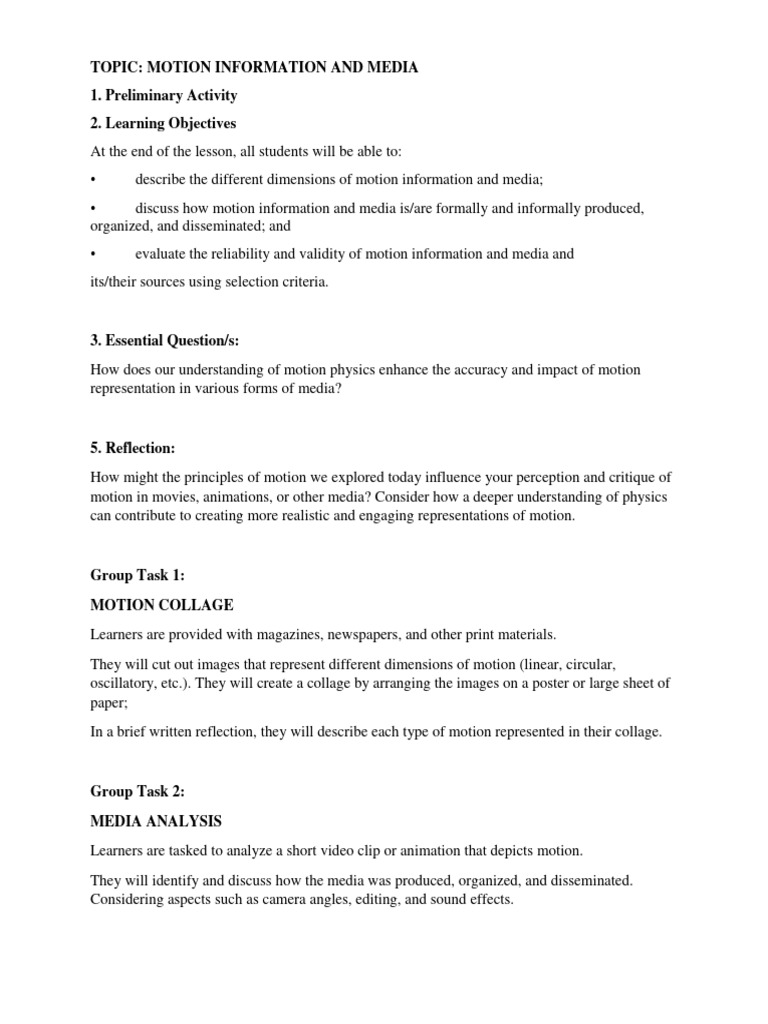 Understanding Motion in Media | PDF | Information | Reliability Engineering