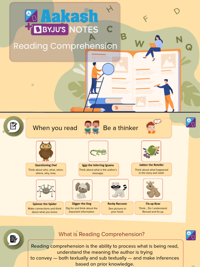 FOUN 09 P1 ENG Reading Comprehension Class Notes | PDF | Reading ...