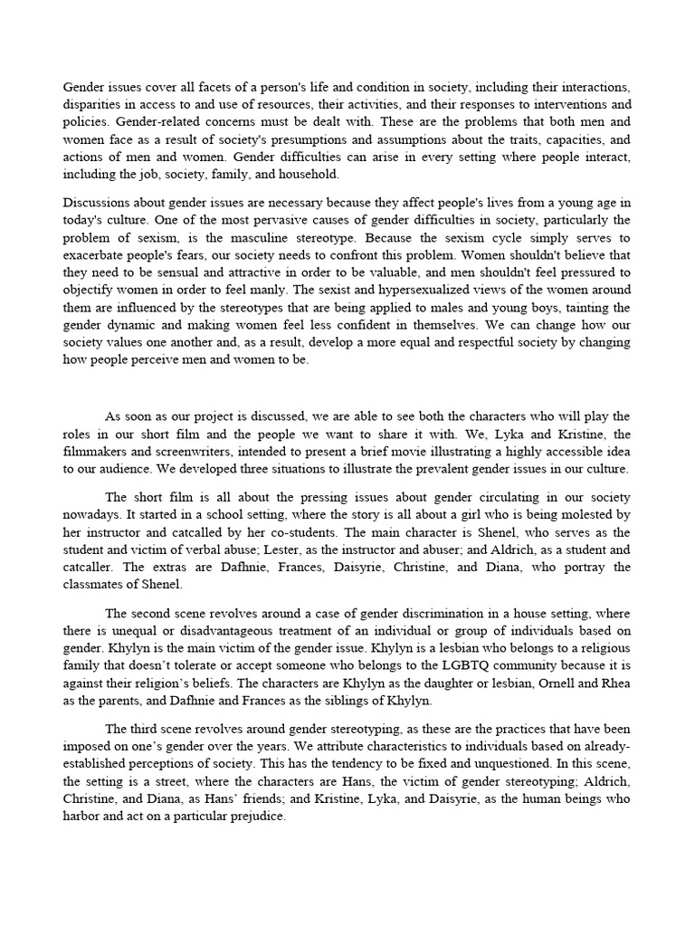 Gensoc Narrative Report | PDF | Sexism | Gender