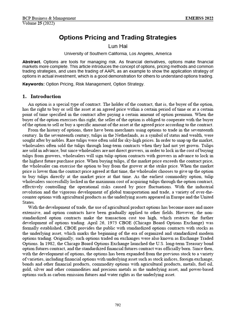 Options Pricing and Trading Strategies | PDF | Option (Finance) | Put Option