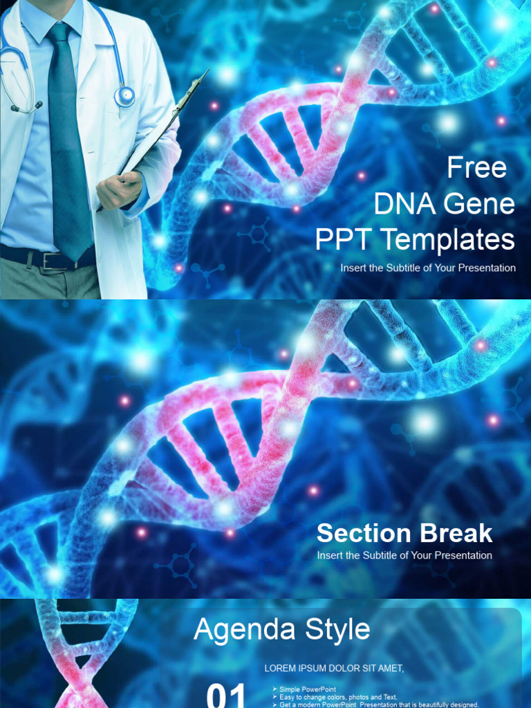 DNA Gene Biotechnology PowerPoint Templates | PDF | Microsoft Power ...