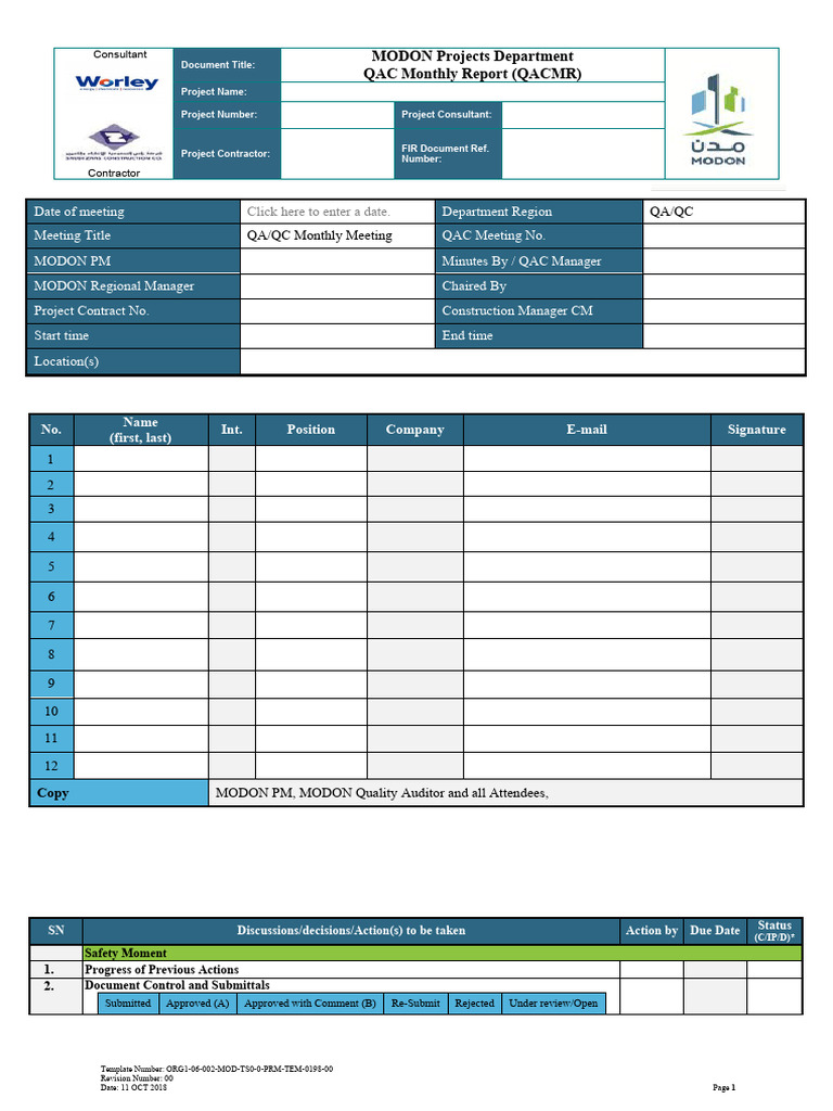 Qac Monthly Report Pdf