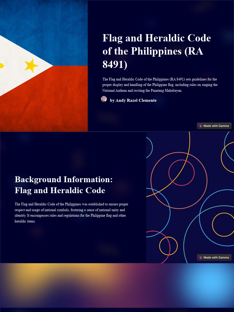 Flag and Heraldic Code of The Philippines RA 8491 | PDF | Flag | Heraldry