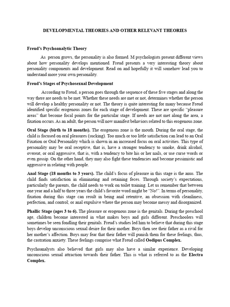 Chad Developmental Theories | PDF | Id | Cognitive Development