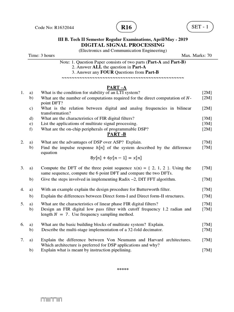 Digital Signal Processing April 2019 | PDF | Digital Signal Processing | Discrete Fourier Transform
