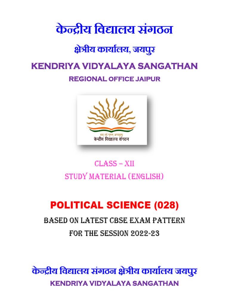Class XII Study Material - Pol. Science | PDF | Soviet Union | World Politics